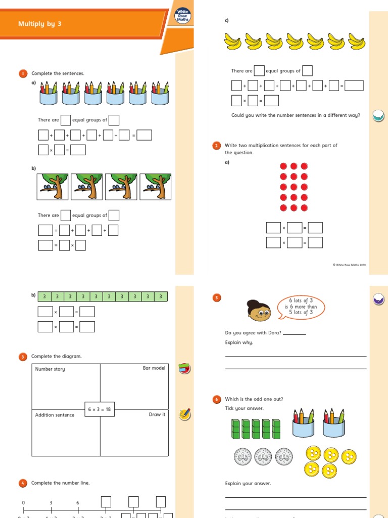 Multiply by 3: © White Rose Maths 2019 | PDF | Teaching Mathematics