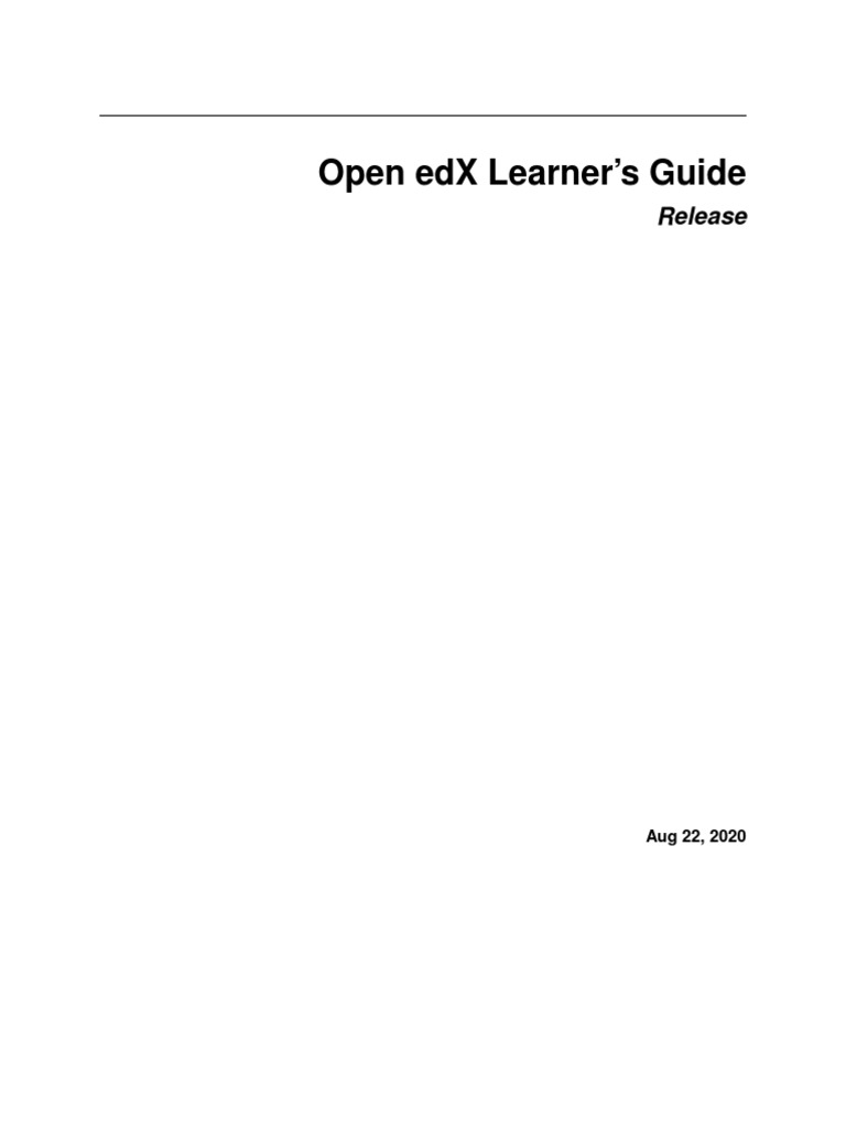 Edx Readthedocs Io Open Edx Learner Guide en Latest | Download Free PDF ...