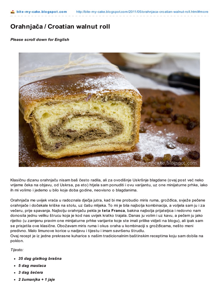 Orahnjaa Croatian Walnut Roll | PDF