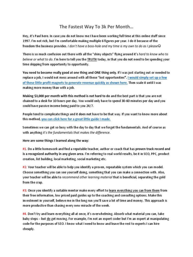 The Fastest Way To 3k Per Month | PDF | Psychological Concepts | Cognition
