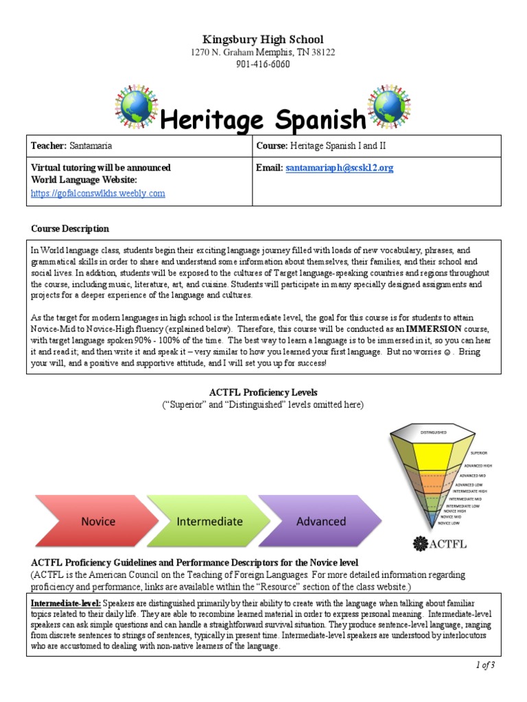 Heritage Syllabus Virtual 20-21 | PDF | Vocabulary | Second Language