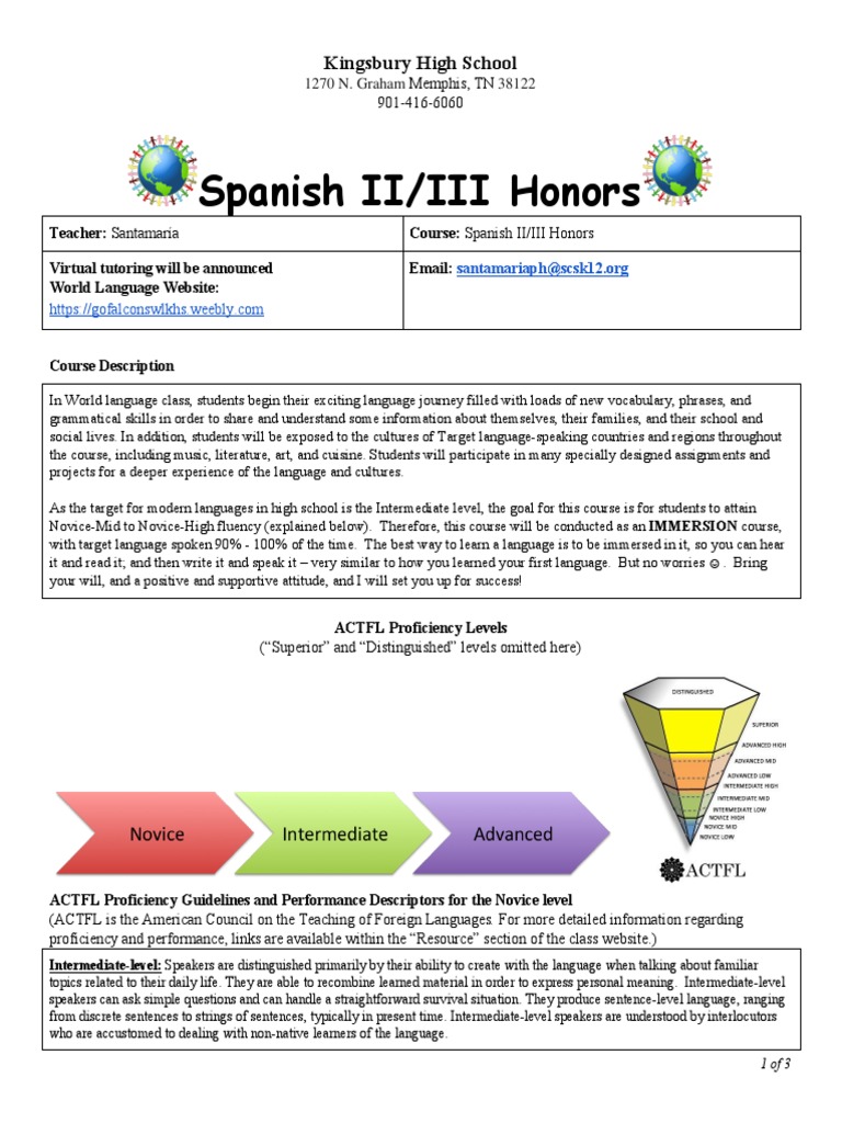 Honors 3 Syllabus Virtual 20-21 | PDF | Vocabulary | Second Language