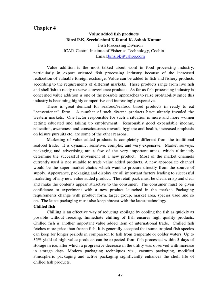 Value Added Fish Products | PDF | Batter (Cooking) | Flour