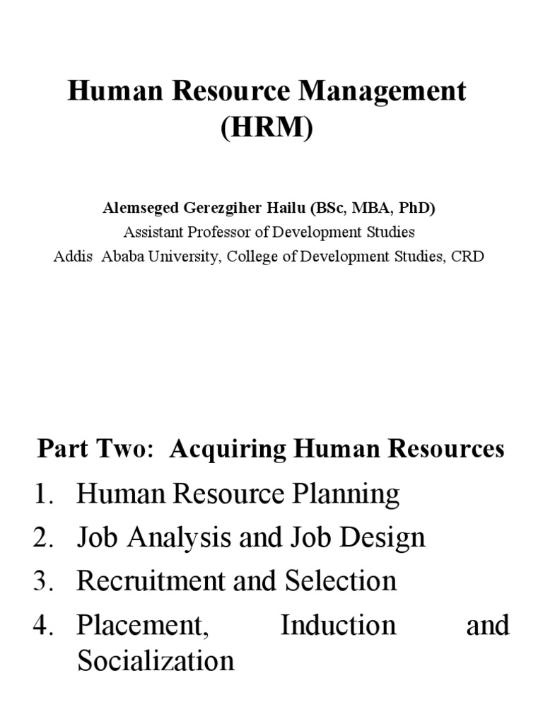 Part Two - Human Resource Management | PDF | Recruitment | Human Resources