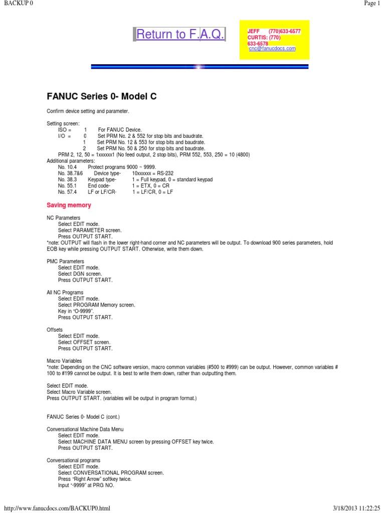 Fanuc 0 C BACKUP PDF | PDF | Parameter (Computer Programming) | Computer Engineering