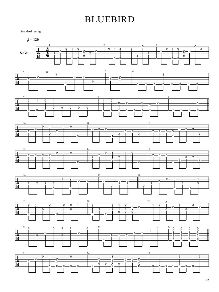 Bluebird Guitar Tabs and Chords | PDF
