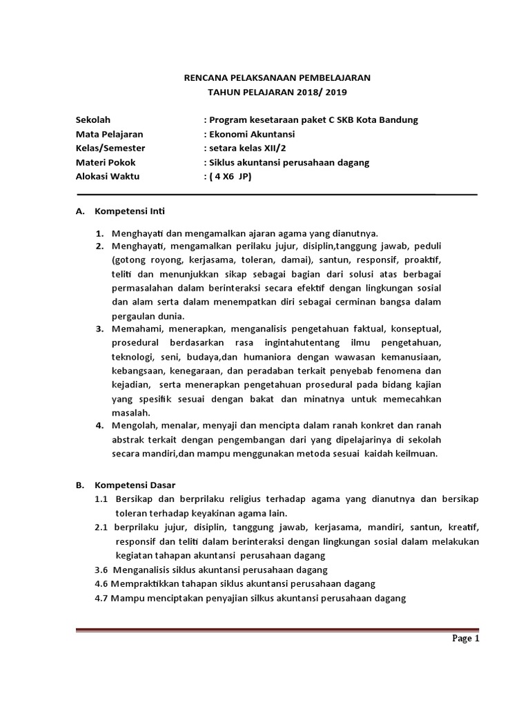 RPP Mei Ak Perusahaan Dagang | PDF | Pengelolaan Keuangan & Uang | Hukum