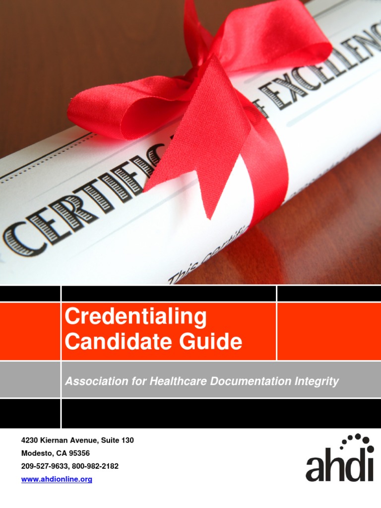 Credentialing Candidate Guide: Association For Healthcare Documentation ...