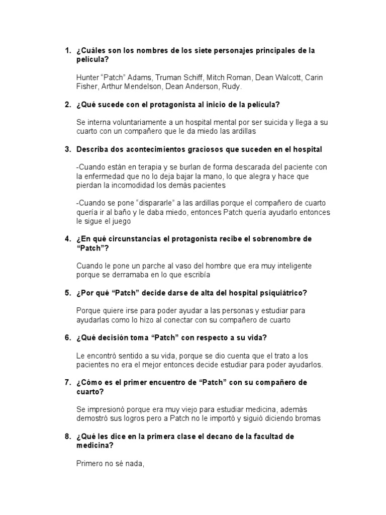 Trabajo de Patch Adams | PDF | Bienestar | Medicina