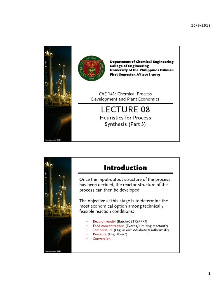 Process Synthesis Heuristics Guide | PDF | Chemical Reactor | Methanol
