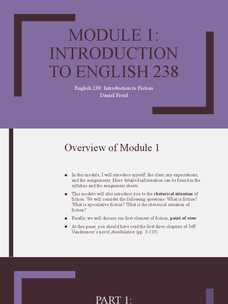 Module 1 - Intro To English 238 | PDF | Narration | Narrative