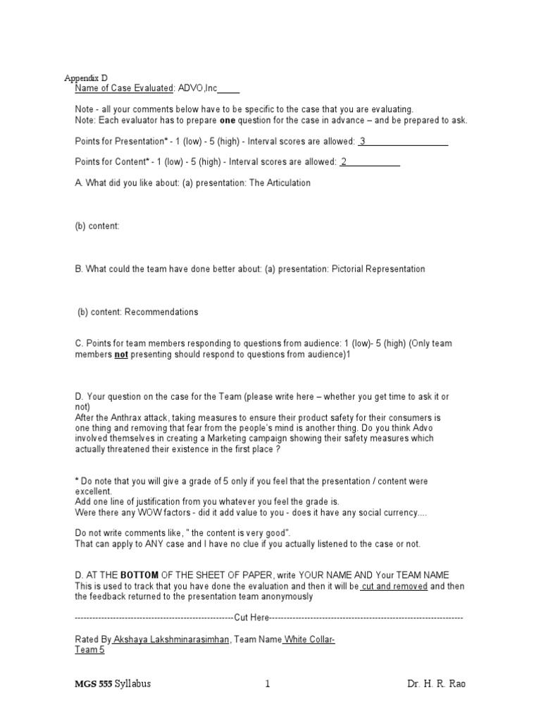 Syllabus Dr. H. R. Rao | PDF | Business