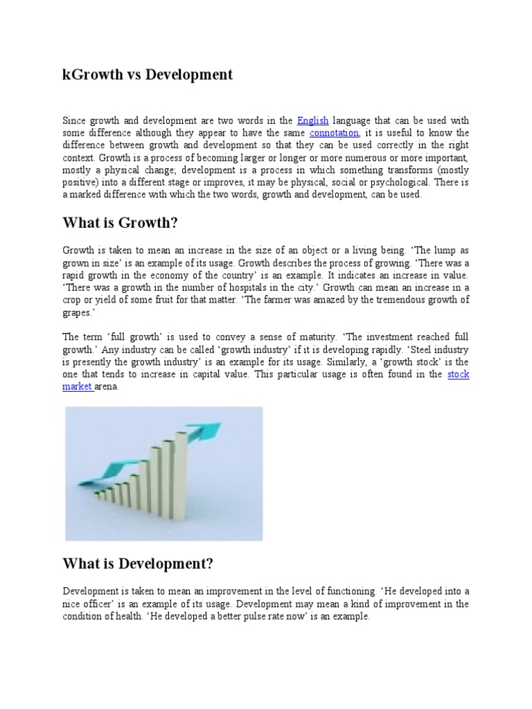 Growth Vs Development | PDF | Phrase | Economies