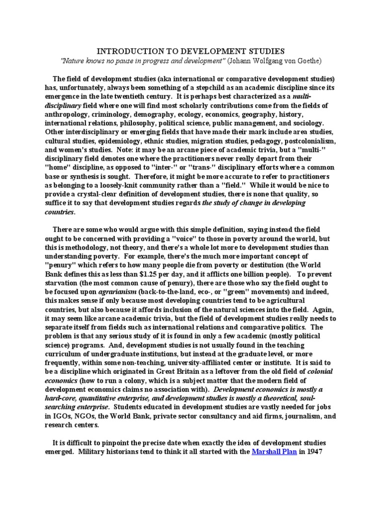 Introduction To Development Studies | PDF | Four Asian Tigers | Structural Adjustment