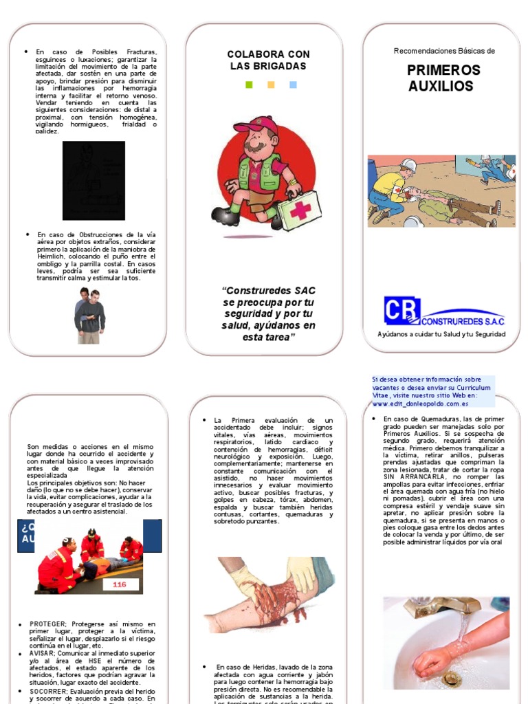 2b. TRIPTICO PRIMEROS AUXILIOS | PDF | Herida | Ciencias de la Salud