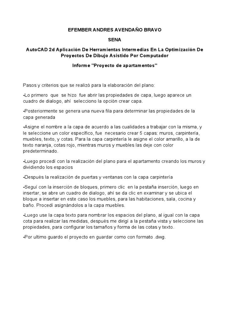 Informe Proyecto de Apartamentos | PDF