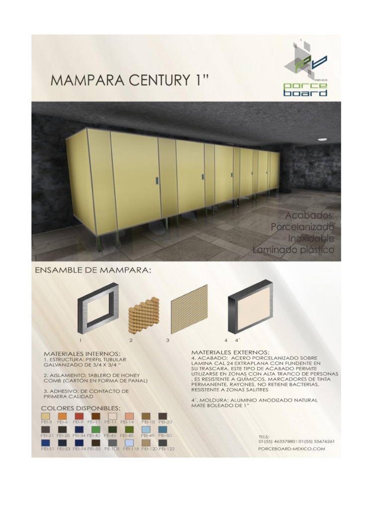 Ficha Tecnica Mampara Century 2019. | PDF