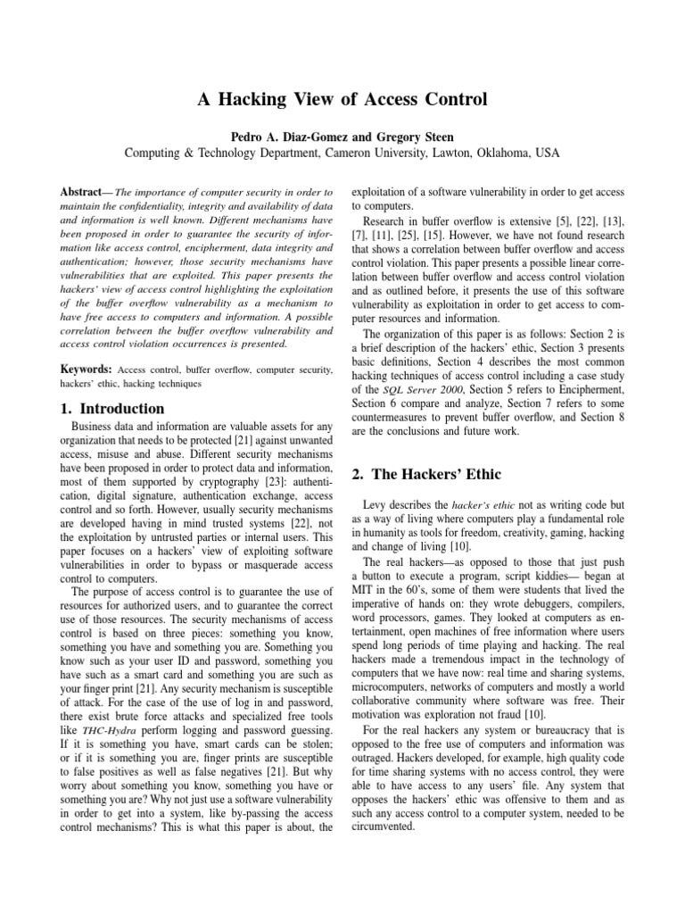 A Hacking View of Access Control | PDF | Password | Vulnerability ...