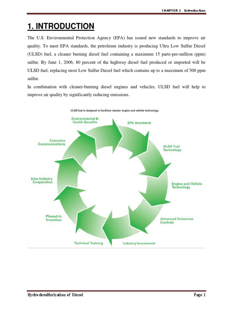 Hydrodesulfurization of Diesel: CHAPTER 1 Introduction | PDF | Diesel ...