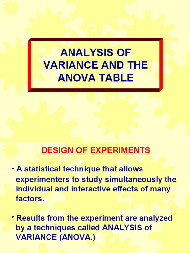 Analysis of Variance Table | PDF | Analysis Of Variance | Teaching ...
