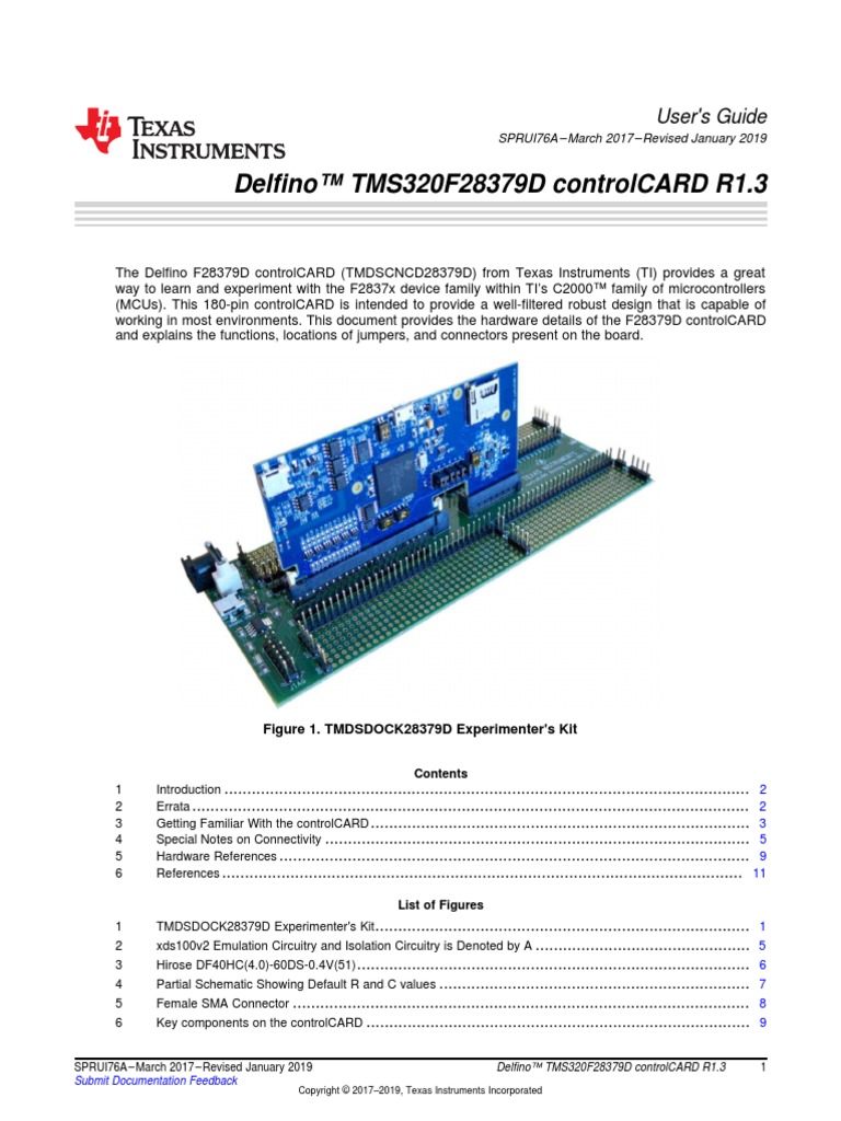 Delfino™ TMS320F28379D controlCARD R1.3 | PDF | Analog To Digital Converter | Microcontroller