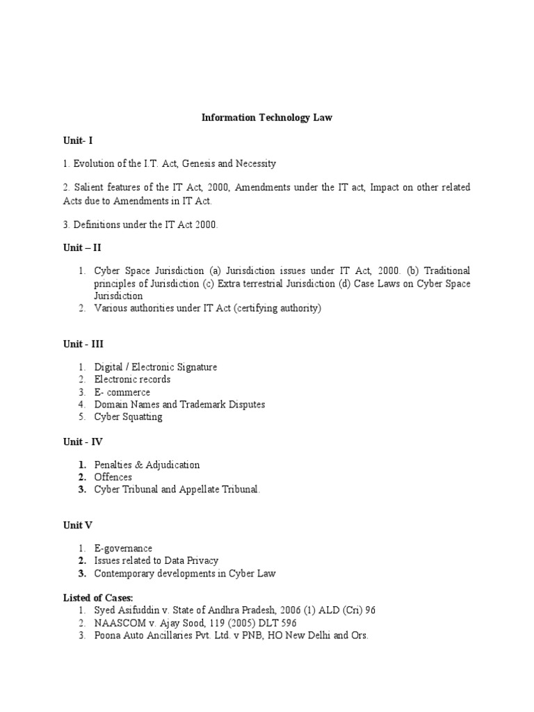 Information Technology Law | PDF