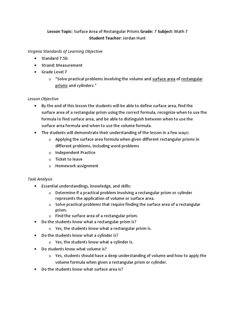 Virginia Standards of Learning Objective | PDF | Area | Learning