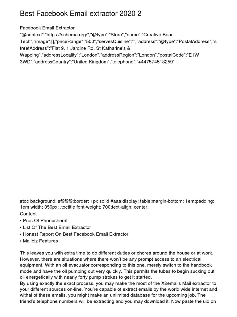 Email Extraction Tools Guide | PDF | Facebook | Web Application