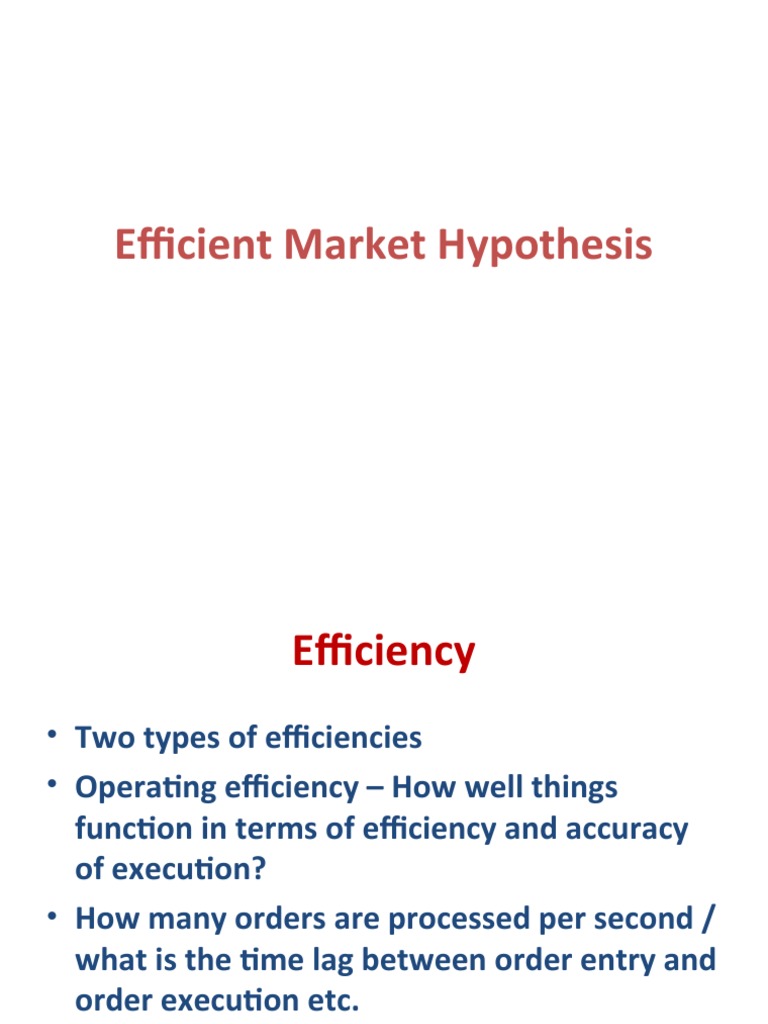Understanding Efficient Market Hypothesis | PDF | Efficient Market ...