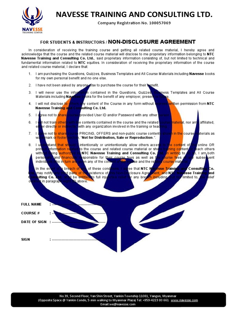 09 - NTC - NDA Form | PDF | Non Disclosure Agreement | Justice