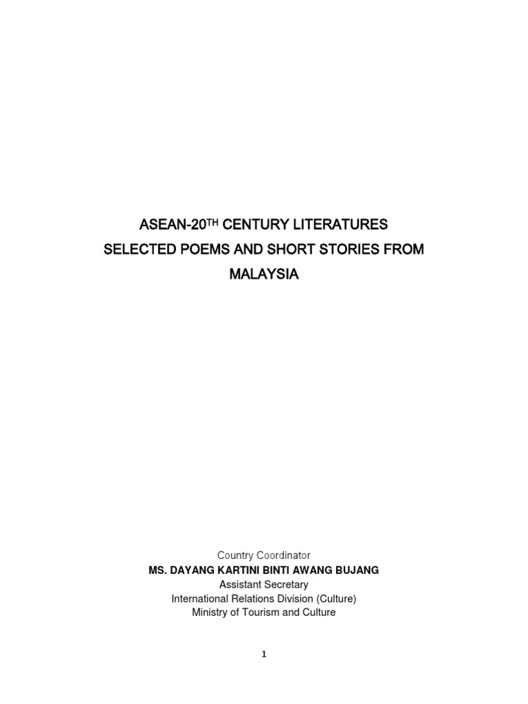 Malaysian Poetry and Short Stories Overview | PDF | Poetry