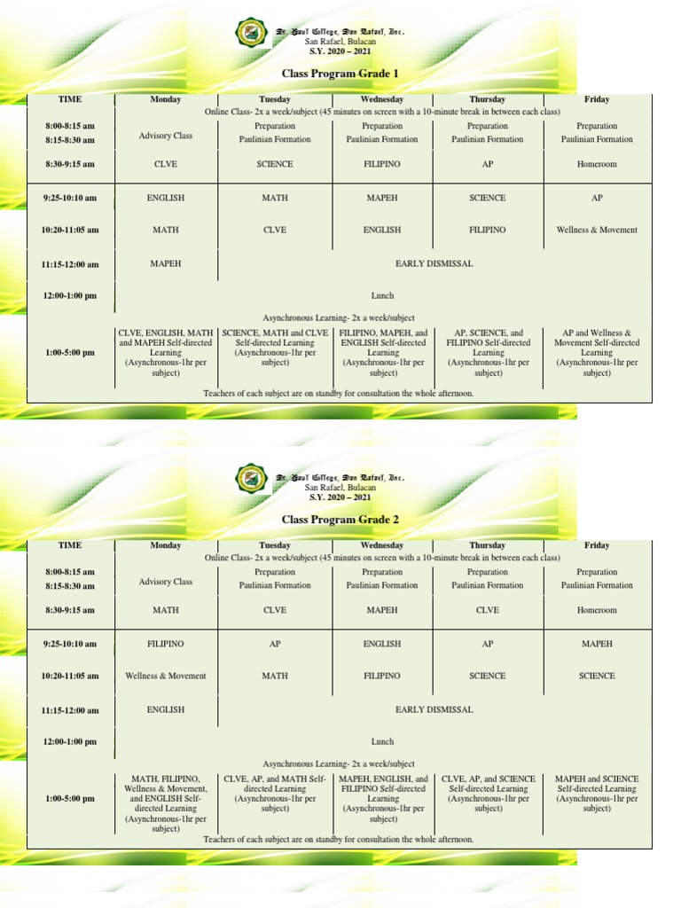 New Normal Class Program Grades 1-6 (Elementary) | PDF | Educational ...
