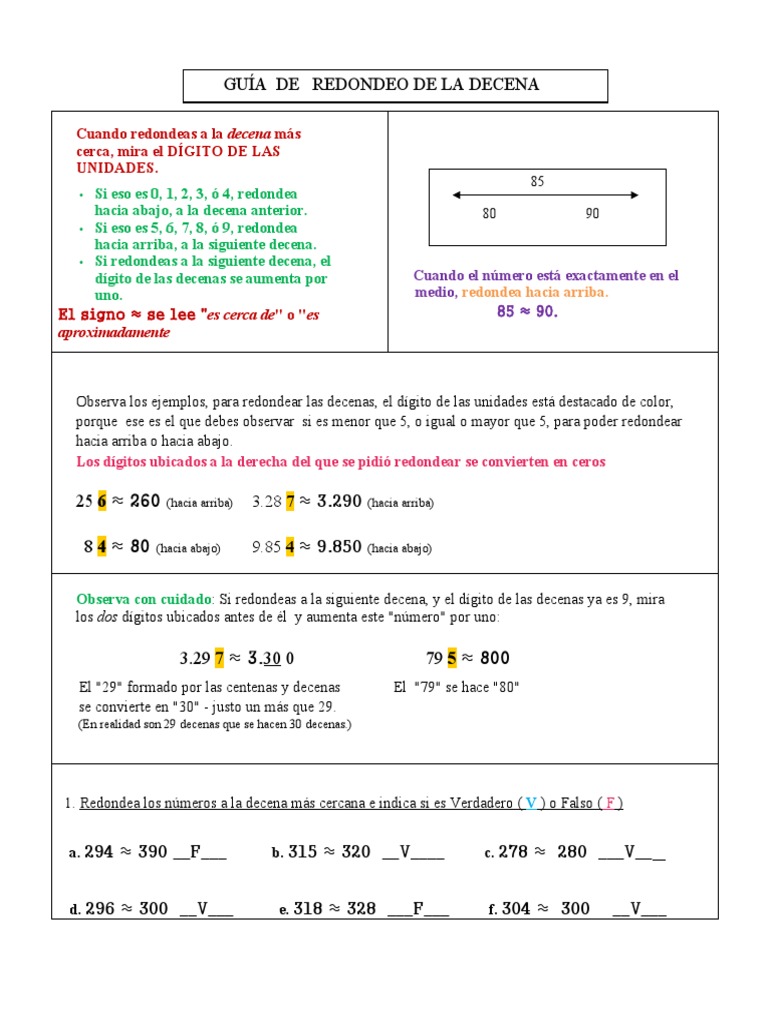 Guía de Redondeo y Estimación | PDF | Enseñanza de matemática