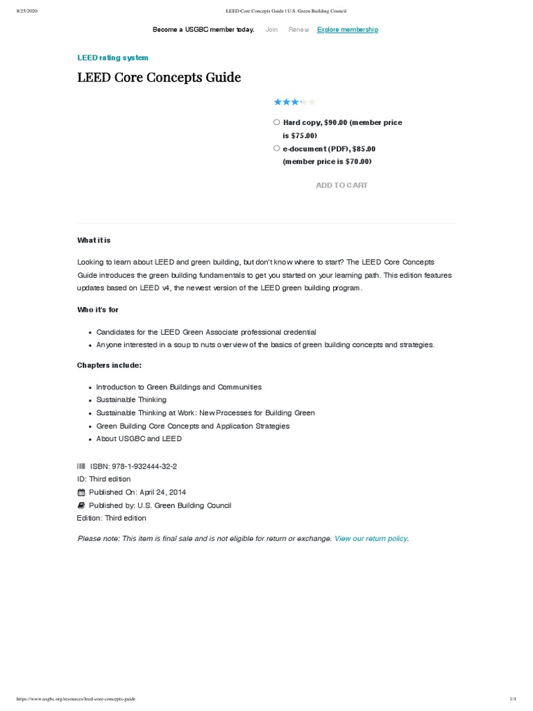 LEED Core Concepts Guide 123 | PDF | Leadership In Energy And ...