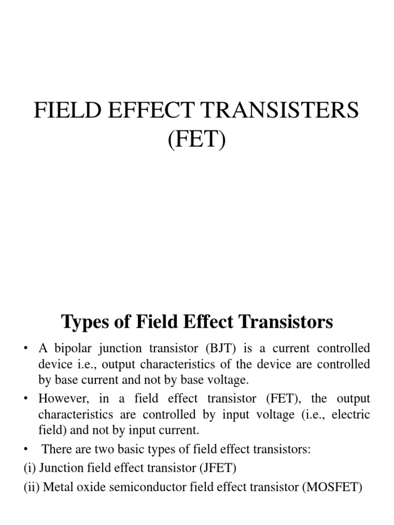 Field Effect Transisters (FET) | PDF | Field Effect Transistor | Transistor