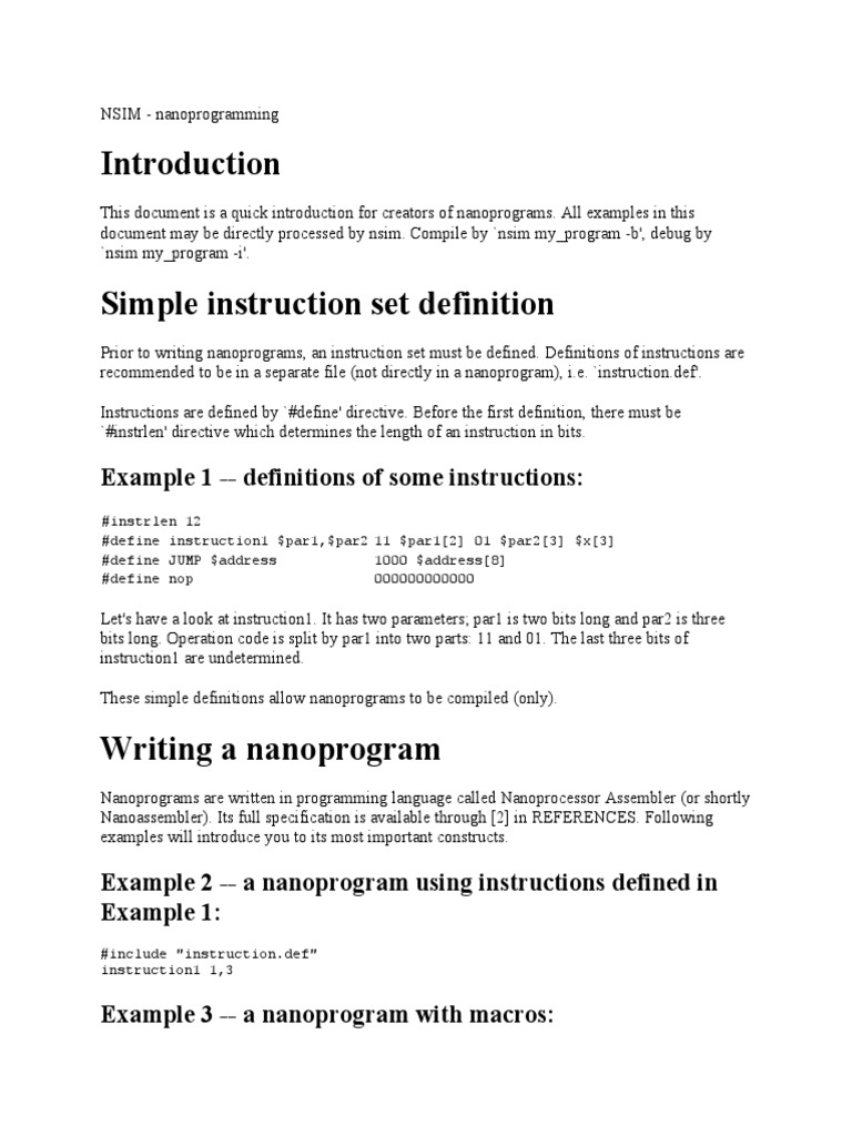Example 1 - Definitions of Some Instructions | PDF | Areas Of Computer ...