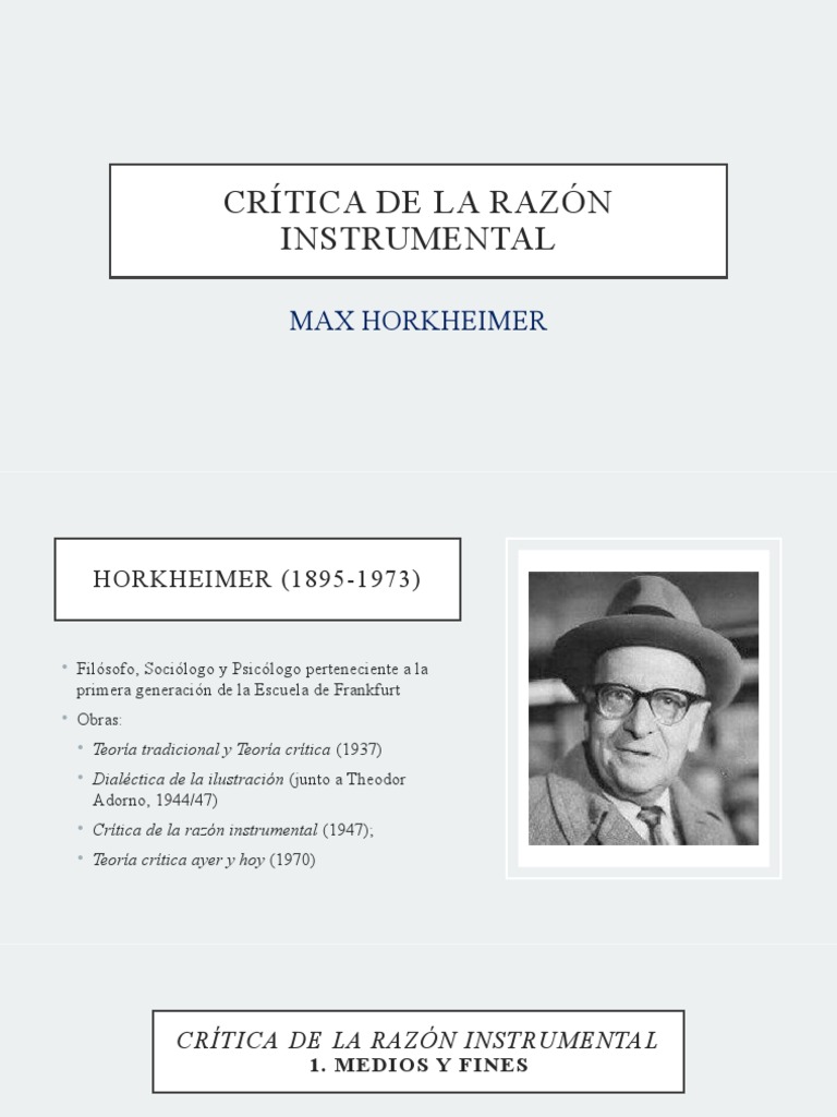 Crítica de La Razón Instrumental | PDF | La teoría crítica | Subjetividad