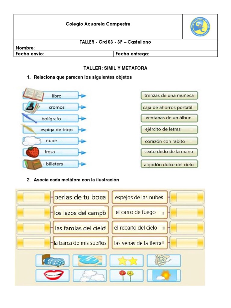 Taller de Símil y Metáfora para Niños | PDF | Ciencias sociales | Poesía