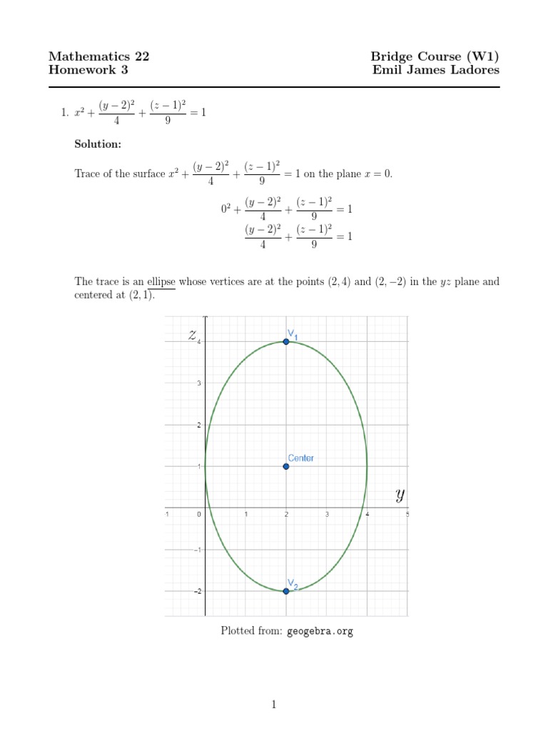 Calculus II Course Notes (Quadric Surfaces) | PDF | Mathematical ...