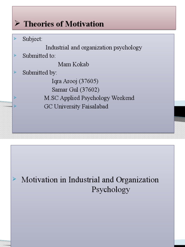 Theories of Motivation | PDF