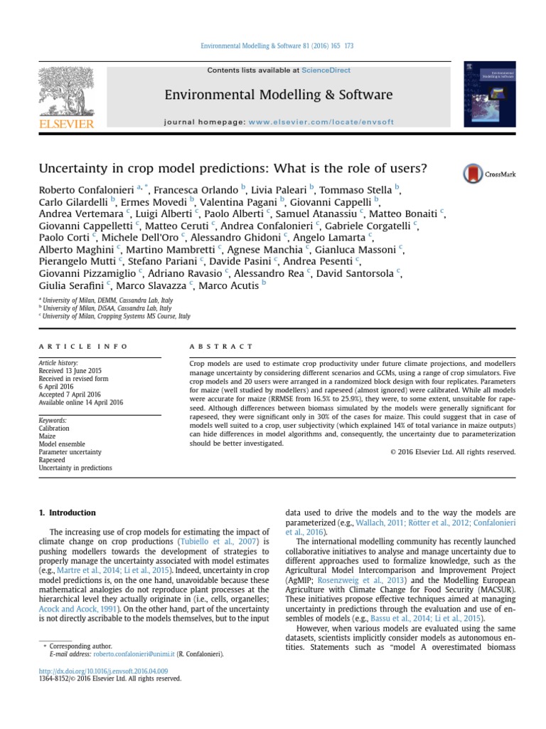 Environmental Modelling & Software: Articleinfo | PDF | Akaike Information Criterion ...