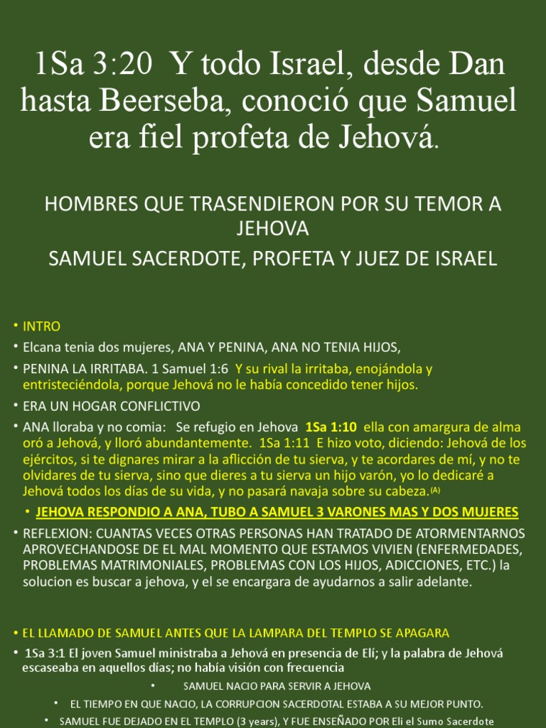 Samuel Sacerdote Profeta y Juez de Israel | PDF | Samuel | Sacerdote