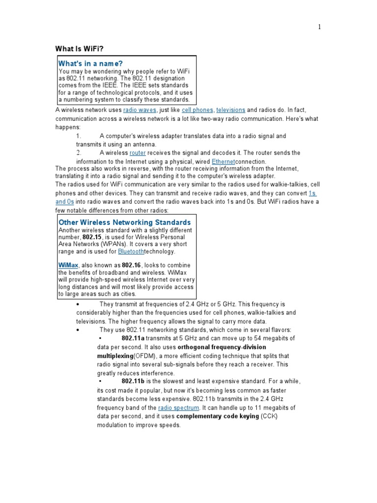 What Is WiFi | PDF | Wi Fi | Wireless Lan