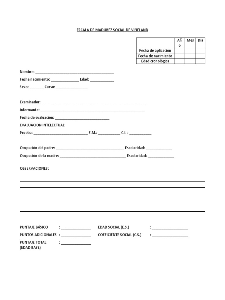 Protocolo Vineland | PDF