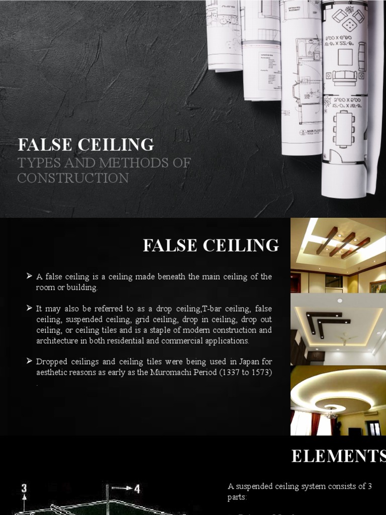 False Ceiling: Types and Methods of Construction | PDF | Drywall | Ceiling