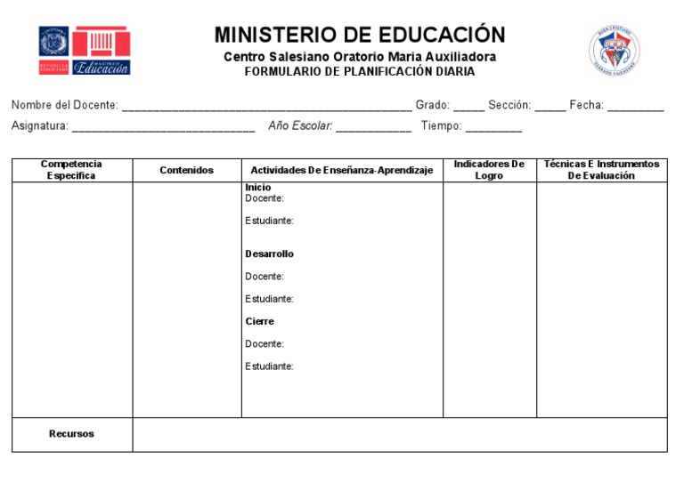 Modelo De Formulario De Agenda De Supervisión