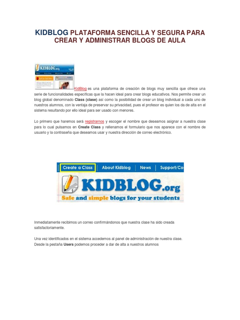 Kidblog Plataforma Sencilla y Segura para Crear y Administrar Blogs de ...