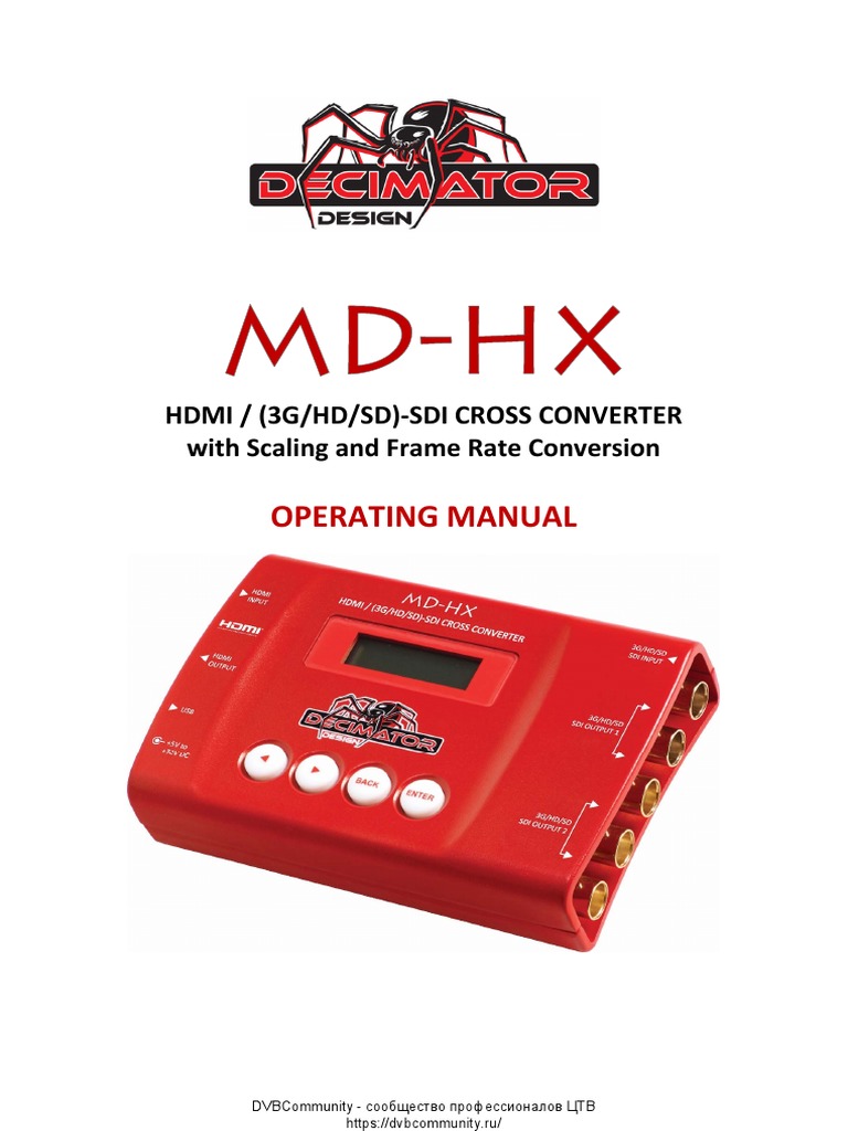 Manual Decimator MD-HX PDF | PDF | Menu (Computing) | Hdmi