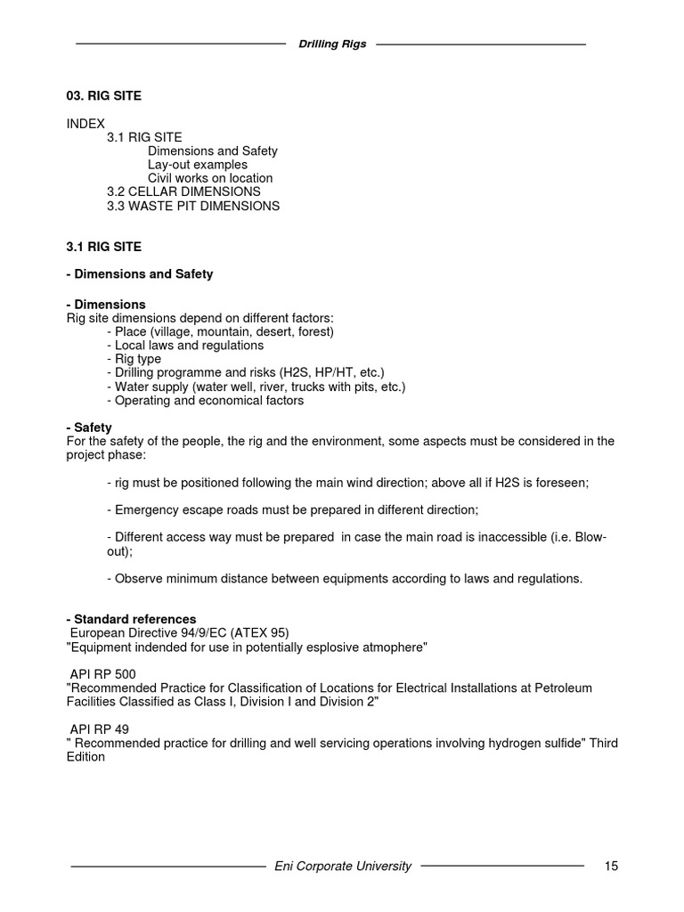 Rig site layout and dimensions | PDF | Drilling Rig | Oil Well