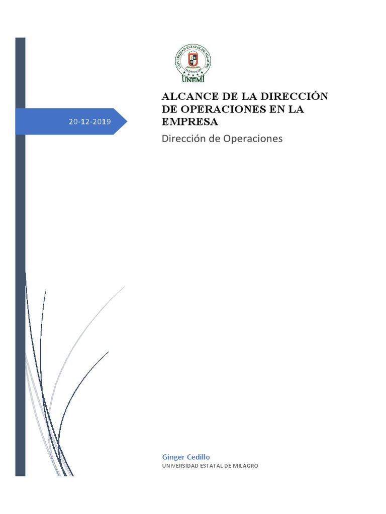 Alcance de la Dirección de Operaciones | PDF | Calidad (comercial ...
